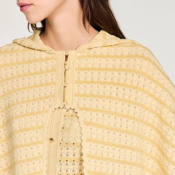 Sandro Rhinestone Knit Cape