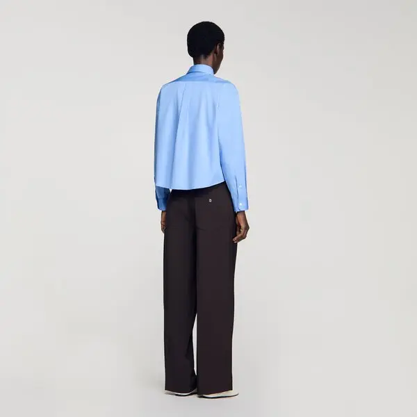 Sandro Cropped Zip Shirt