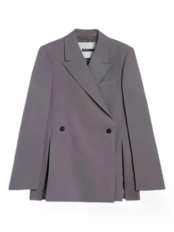 JIL SANDER Wool Gabardine Blazer - Grey