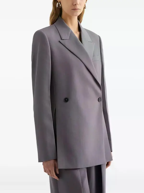 JIL SANDER Wool Gabardine Blazer - Grey
