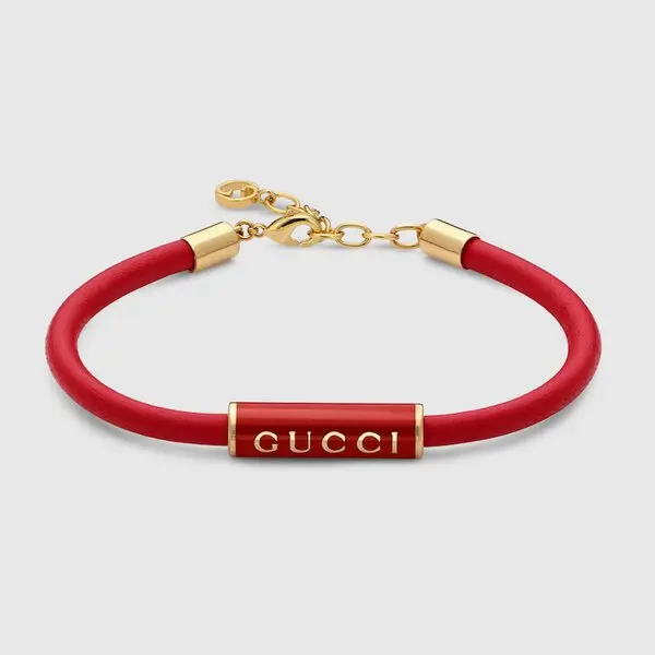 Gucci Bracelet With Enamel Leather - One-color
