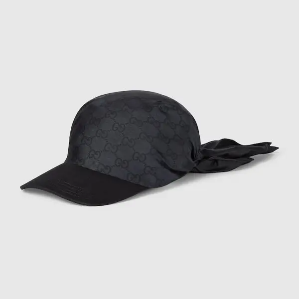 Gucci Gg Silk Twill Baseball Cap - Black