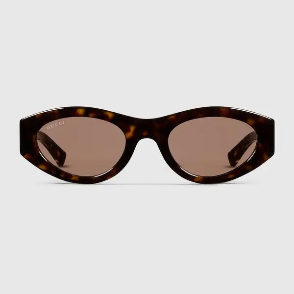 Gucci Oval Frame Sunglasses - Beige