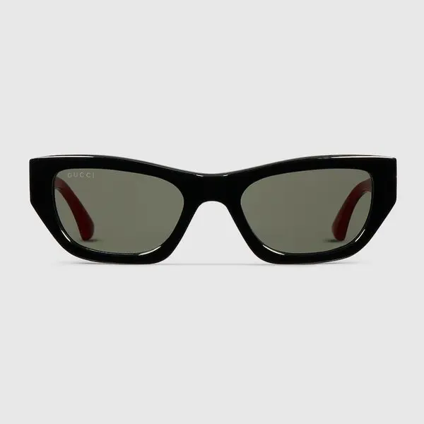 Gucci Cat-eye Sunglasses With Web Temples - Black