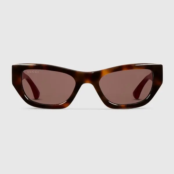 Gucci Cat-eye Sunglasses With Web Temples - Beige