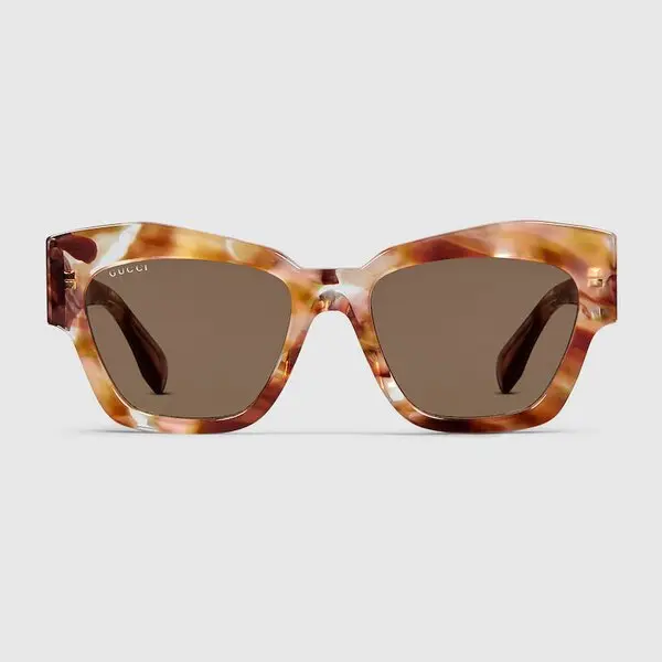 Gucci Cat-eye Sunglasses With Logo - Brown