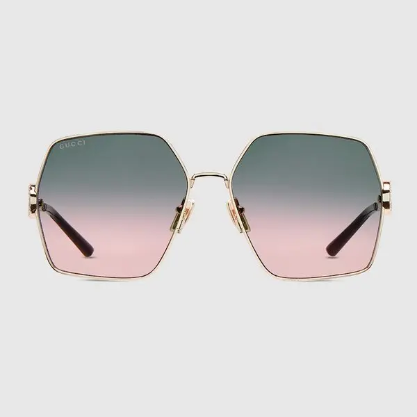 Gucci Oval Frame Sunglasses - Gold