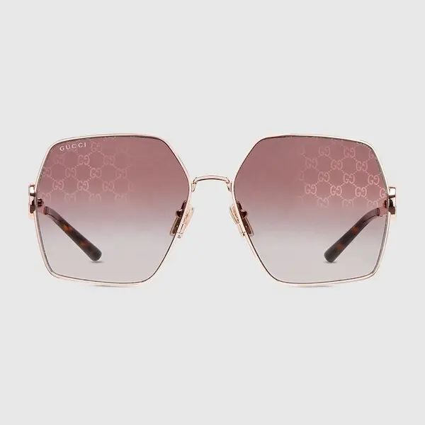 Gucci Oval Frame Sunglasses - Gold