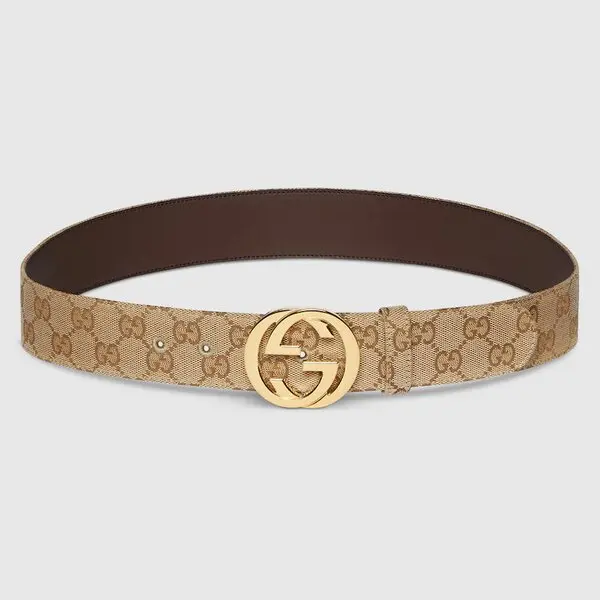 Gucci Belt With Interlocking G Buckle - Beige