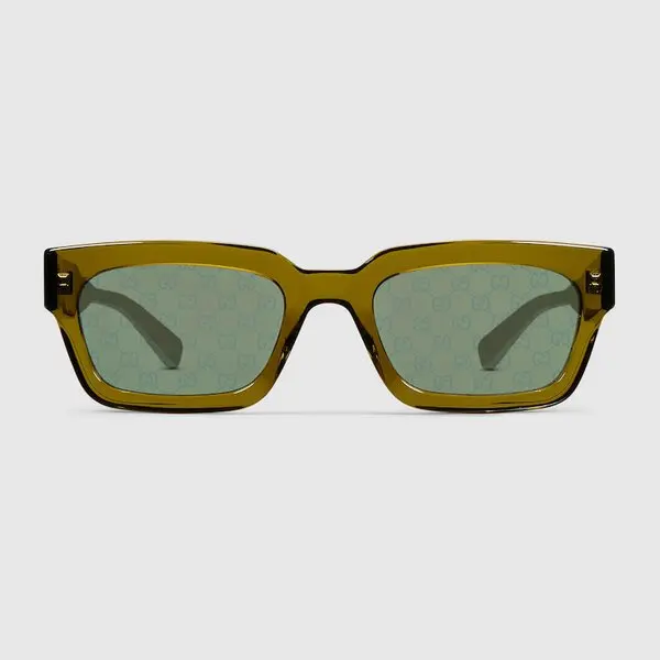 Gucci Rectangular Frame Sunglasses - Green