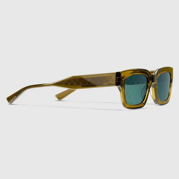 Gucci Rectangular Frame Sunglasses - Green