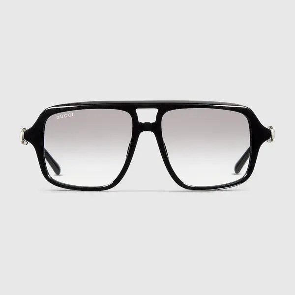Gucci Oversize Navigator Sunglasses - Black