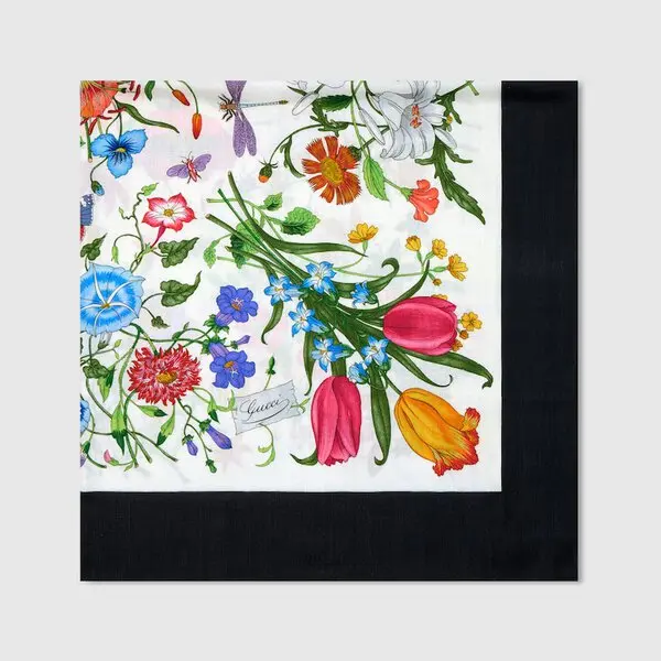 Gucci Printed Silk Wool Shawl