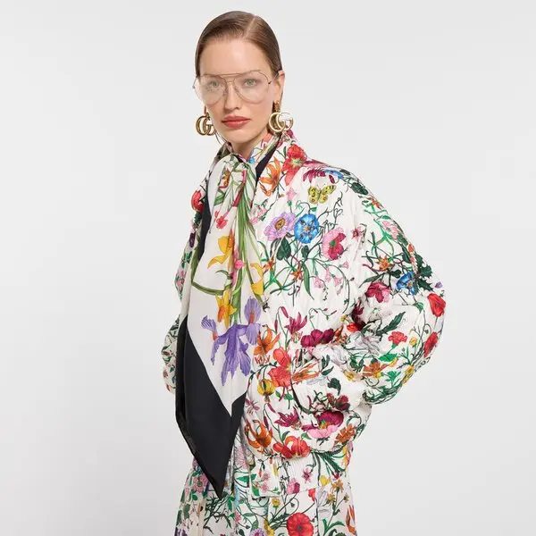 Gucci Printed Silk Wool Shawl