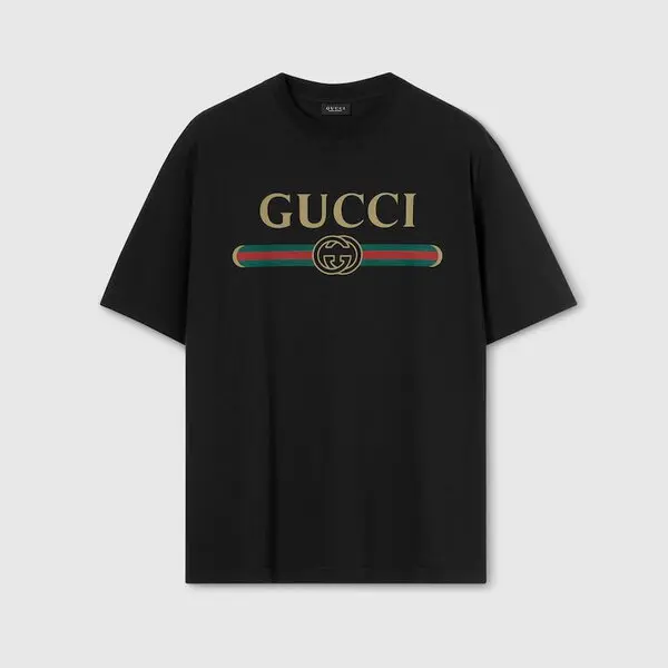 Gucci Silk Blend Jersey T-shirt With Print - Black