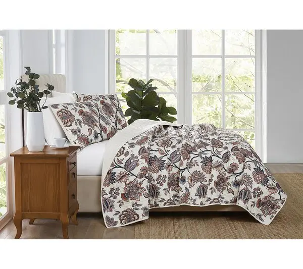 CANNON Chloe Jacobean King 3 Piece Quilt Set
