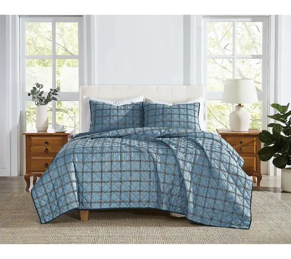 CANNON Luka Grid Twin/twin Xl 2 Piece Quilt Set - One-color