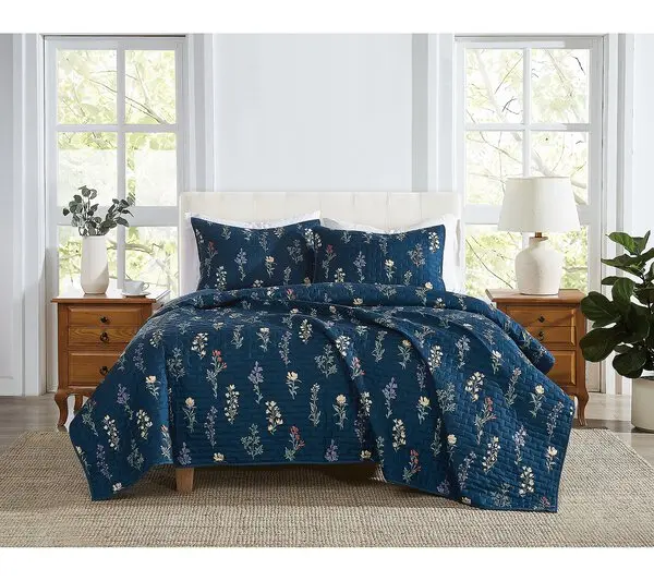 CANNON Avery Floral Full/queen 3 Piece Quilt Se T - One-color