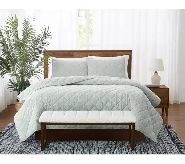 BROOKLYN LOOM Pinstripe Full/queen Quilt Set