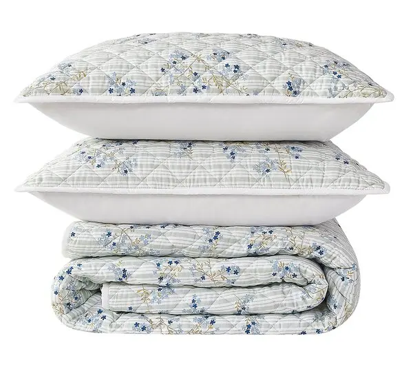 COTTAGE CLASSICS Emma Floral Twin/txl Quilt Set