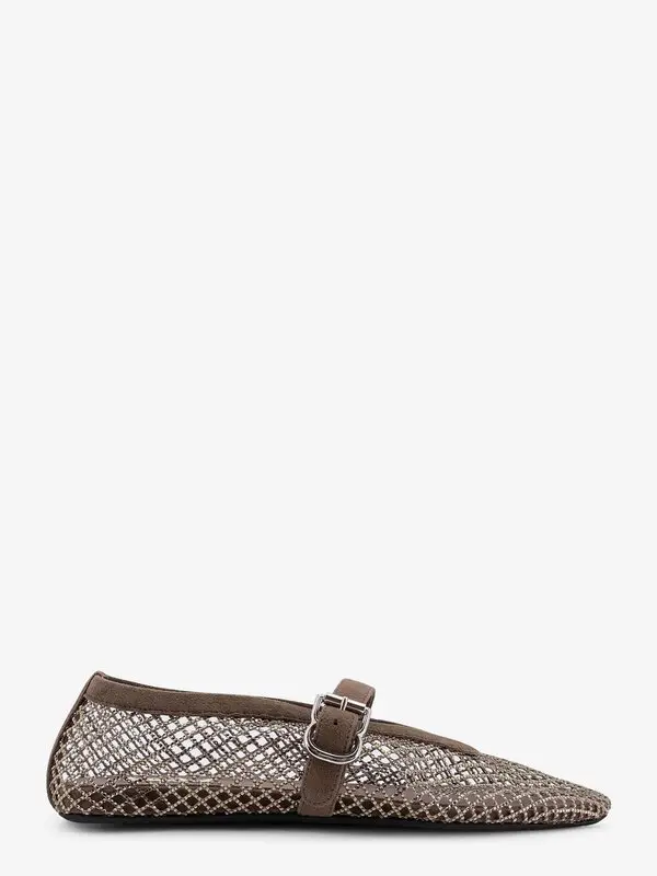 Alaïa Mesh Ballerinas With Rhinestone Detail - Silver