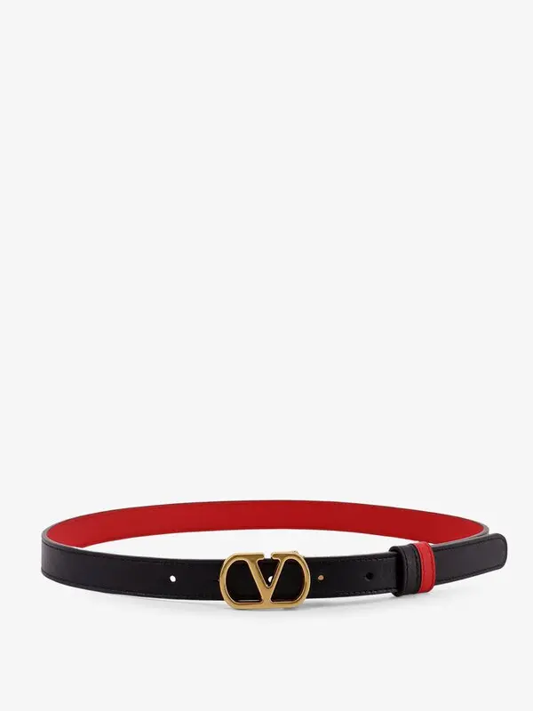 Valentino Garavani Leather Belt With Vlogo Signature - Black