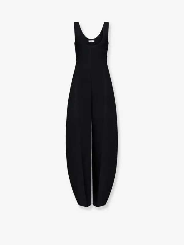 Alaïa Round Virgin Wool Jumpsuit - Black