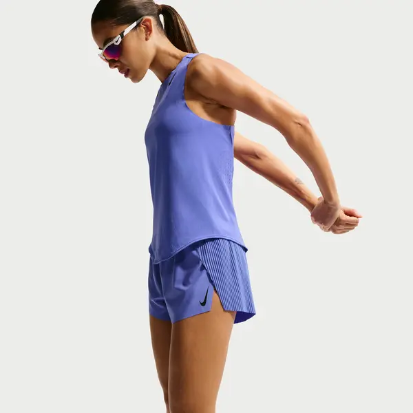 Nike Aeroswift Dri-fit Adv Mid-rise 3" Brief-lined Running Shorts - Blue