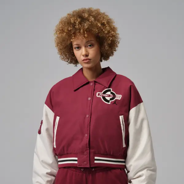 JORDAN Brooklyn Therma-fit Varsity Jacket - Red