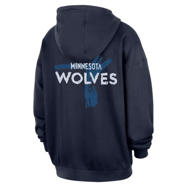 Nike Minnesota Timberwolves Courtside Jordan Nba Club Premium Pullover Hoodie - Blue