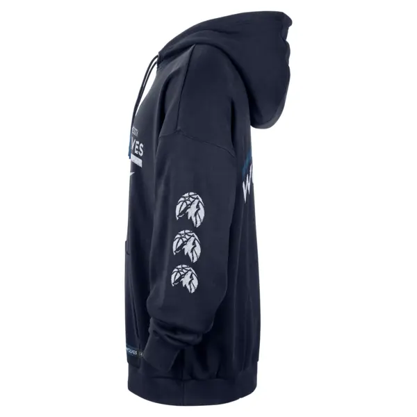 Nike Minnesota Timberwolves Courtside Jordan Nba Club Premium Pullover Hoodie - Blue