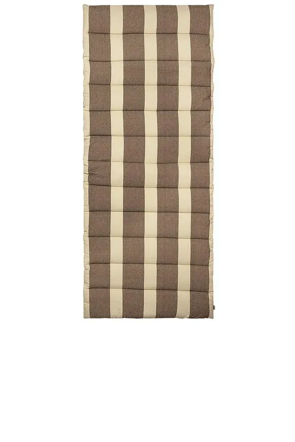 FERM LIVING Strand Quilted Mattress In Brown - Carob Brown & Parchment