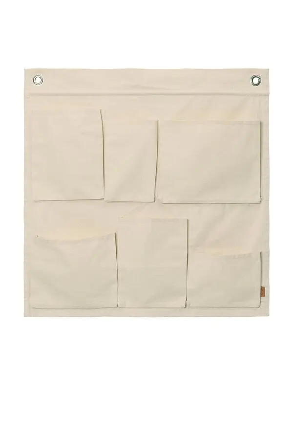 FERM LIVING Canvas Wall Pockets In Cream