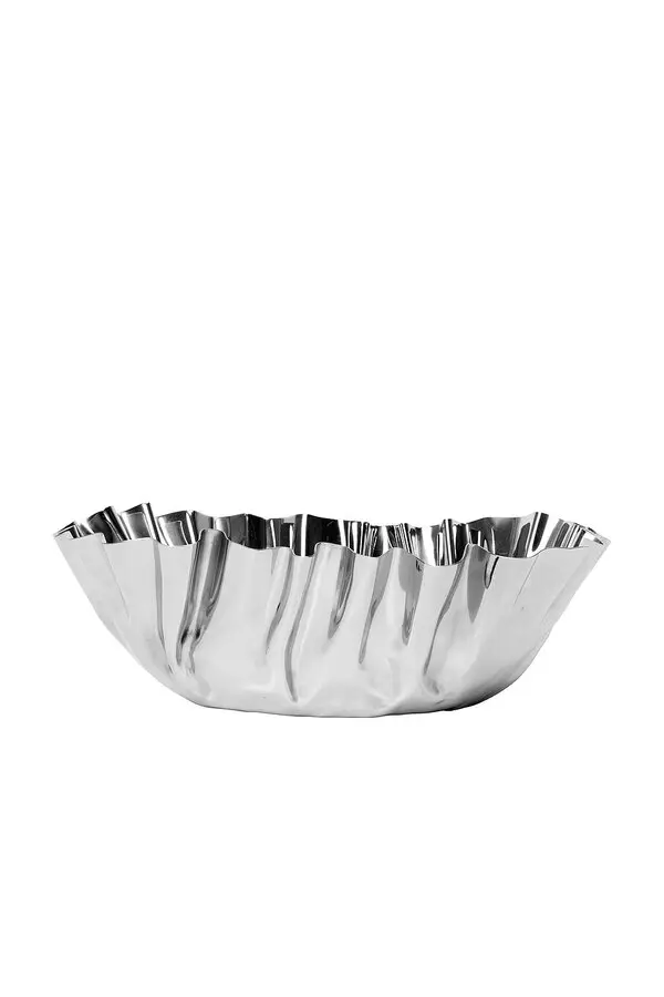FERM LIVING Tydra Bowl In Metallic Silver - Mirror Polished