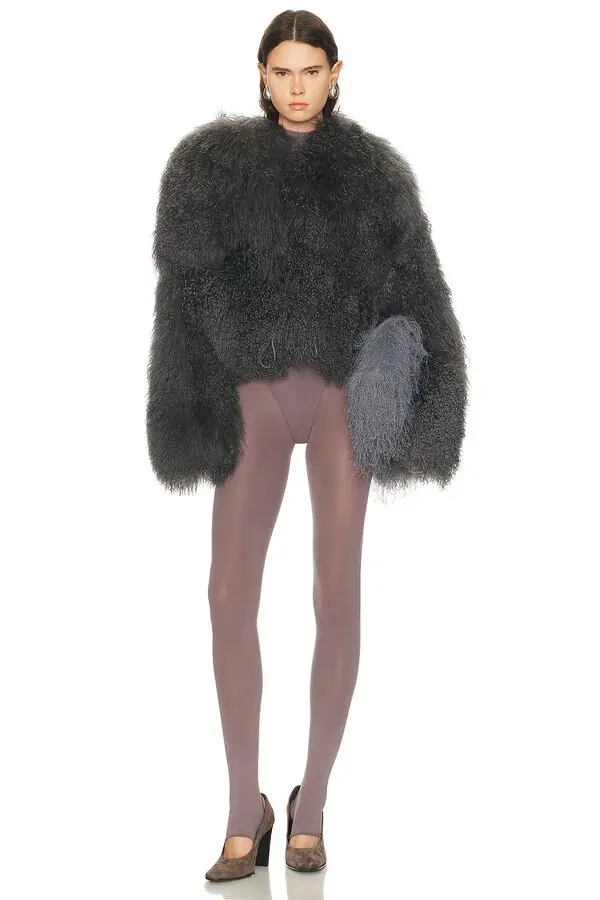 Swedish Stockings Lia Stirrup Tights - Mid Grey
