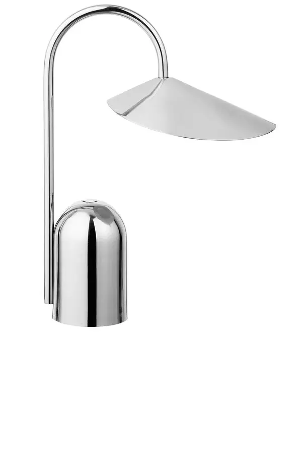 FERM LIVING Arum Portable Lamp In Metallic Silver - Stainless Steel