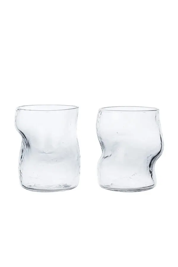 FERM LIVING Dimple Glasses Set Of 2 - Clear