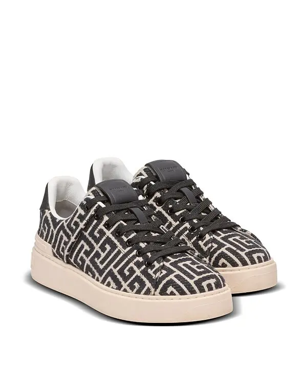Balmain Monogram B-court Trainers - Black