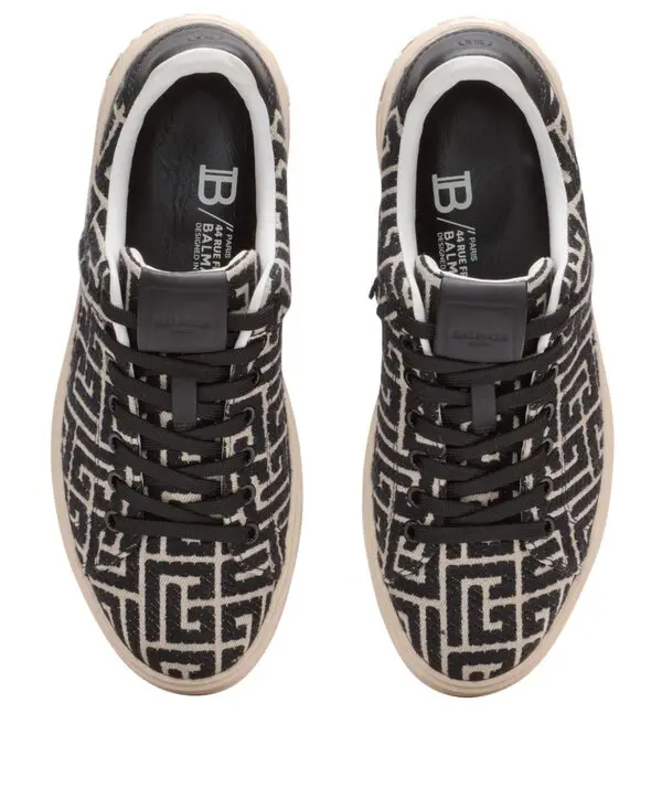 Balmain Monogram B-court Trainers - Black