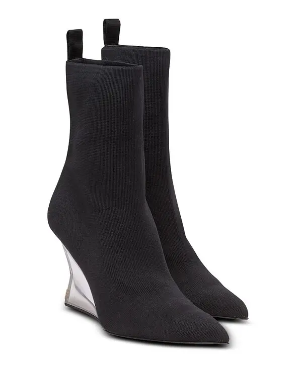 Balmain Wedge Knit Ankle Boots