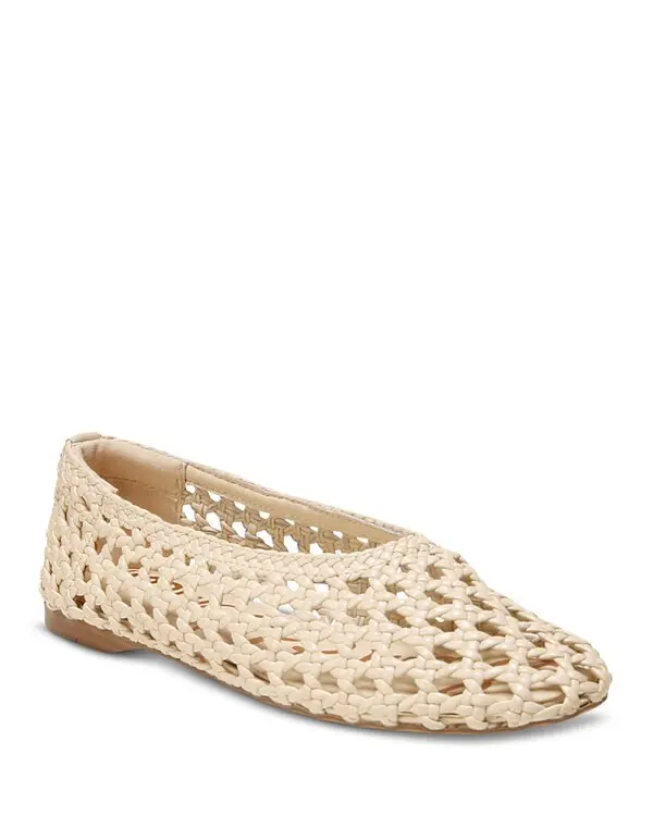 Sam Edelman Shira Woven Leather Ballet Flats - Ivory