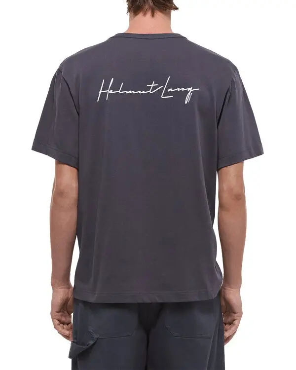 Helmut Lang Handwritten Logo Tee - Slate Blue