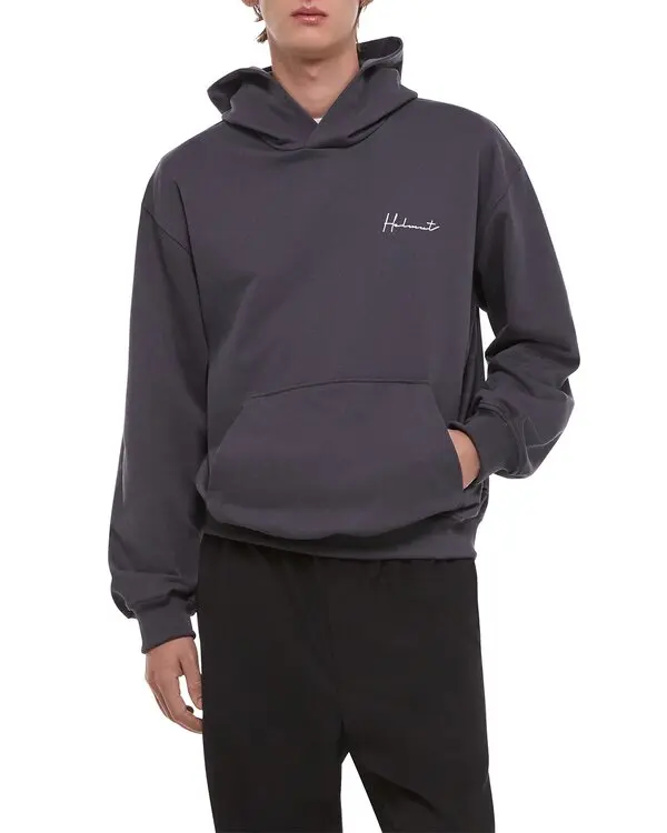 Helmut Lang Handwritten Logo Hoodie - Slate Blue