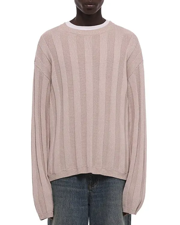 Helmut Lang Wide Rib Crewneck Sweater - Putty