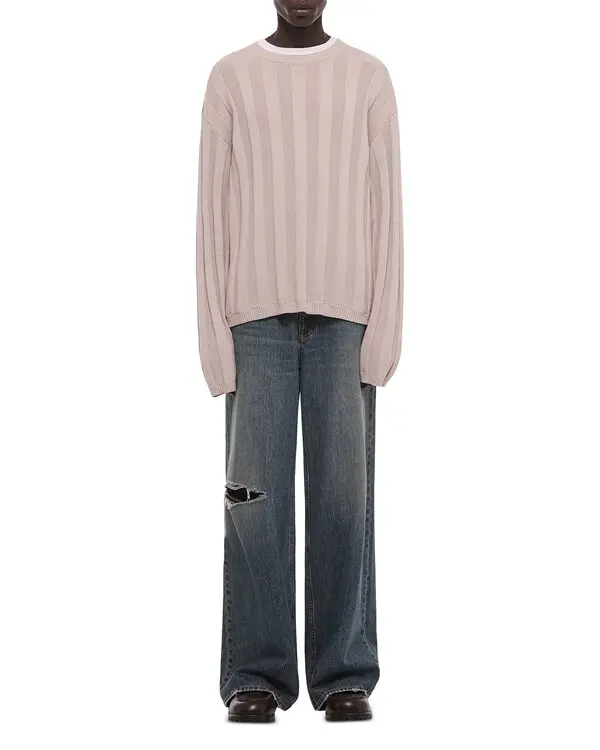 Helmut Lang Wide Rib Crewneck Sweater - Putty