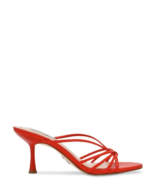 Steve Madden Edna Leather Sandals - Red Leather