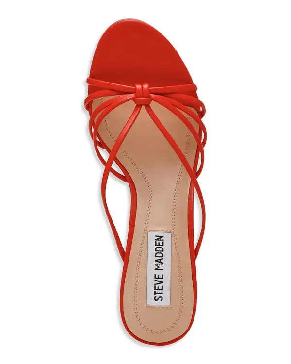 Steve Madden Edna Leather Sandals - Red Leather