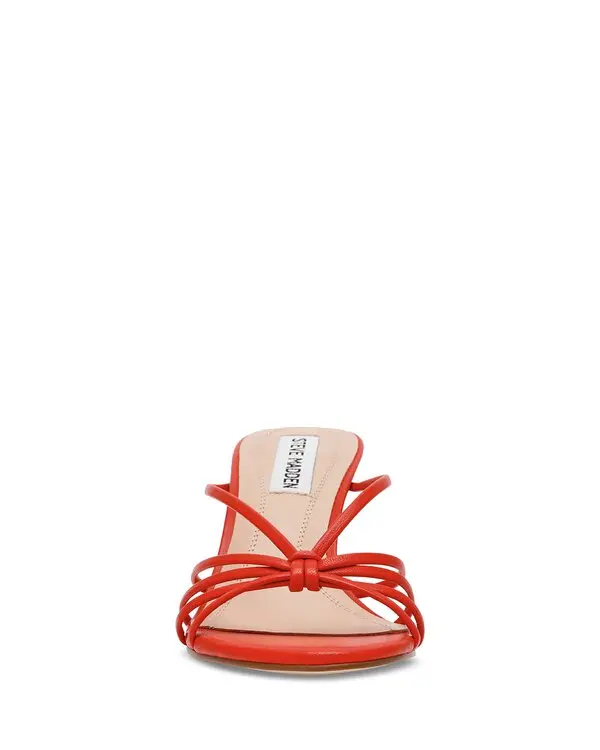Steve Madden Edna Leather Sandals - Red Leather