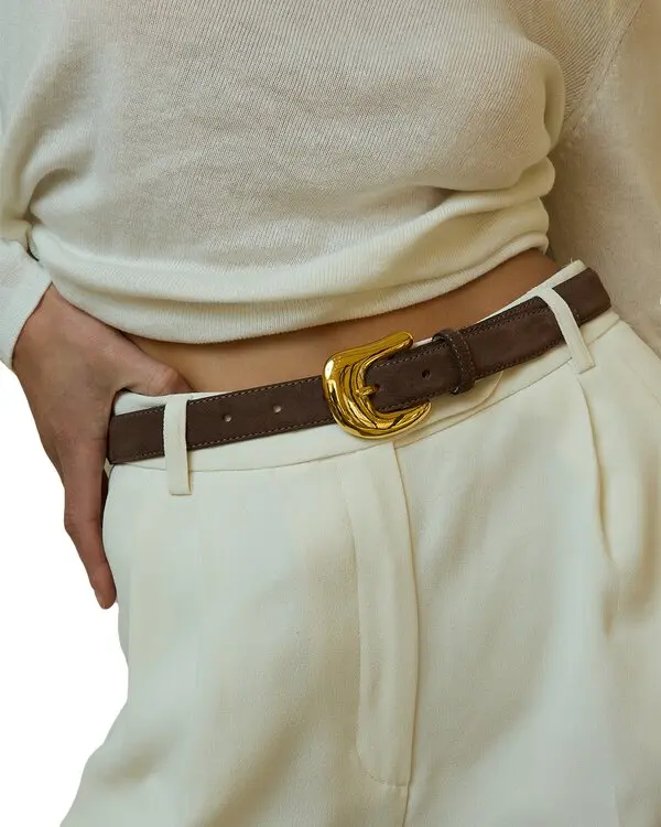 AUREUM No. 8 Leather Belt - Root/gold