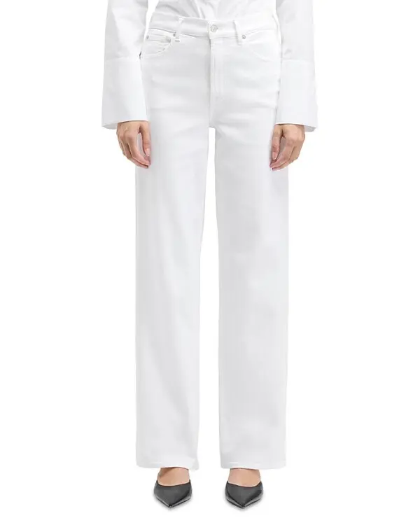 7 For All Mankind Stovepipe High-rise Straight Leg Jeans - Soleil (white)